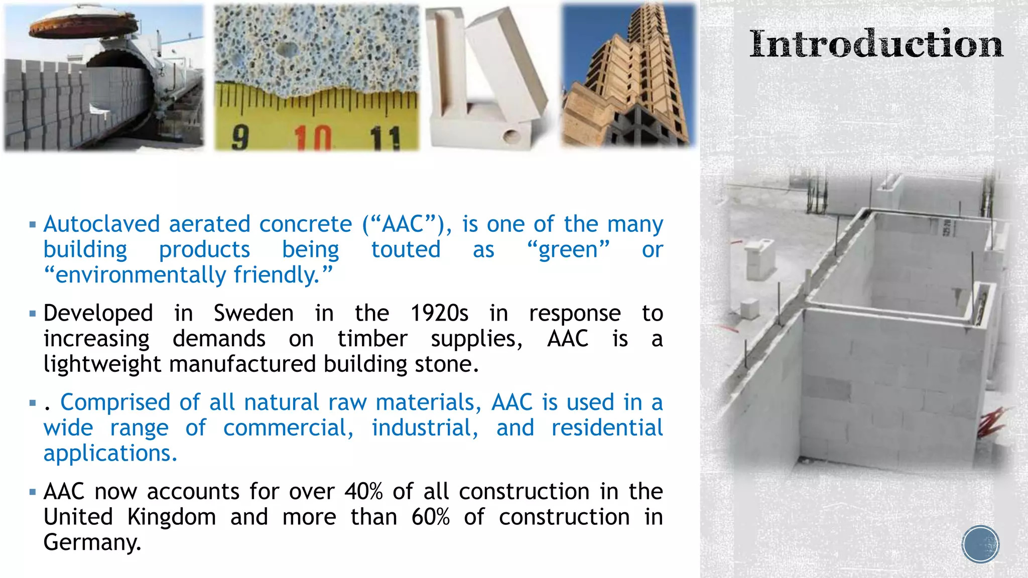 Aerated autoclaved concrete | PPTX