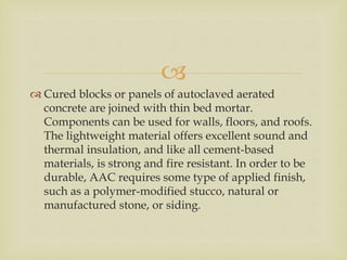 Aerated concrete-Concrete Technology | PPTX