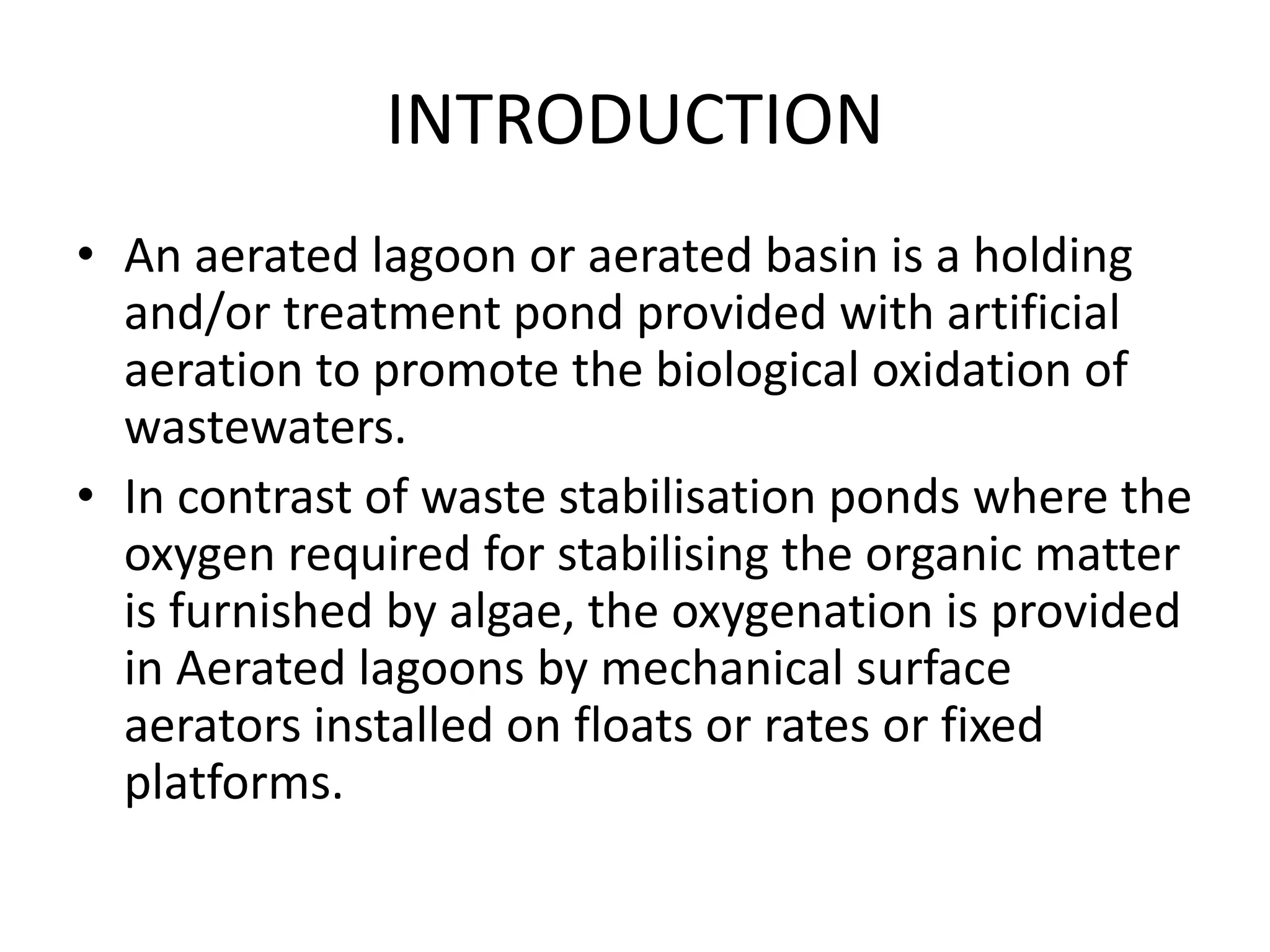 Aerated lagoons | PPTX