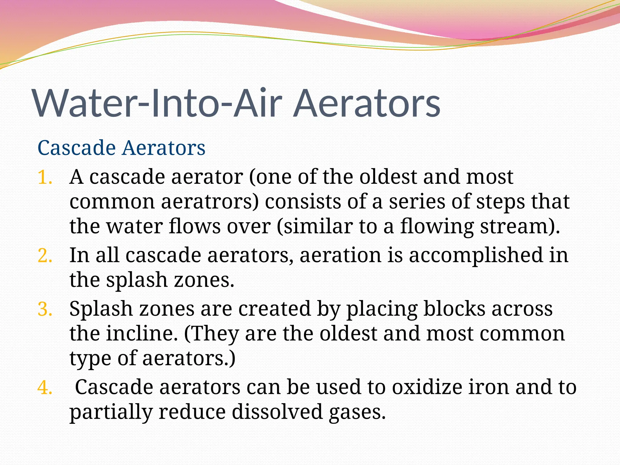 Aeration In Water treatment plant for Addition of oxygen | PPTX