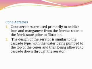 Aeration In Water treatment plant for Addition of oxygen | PPTX