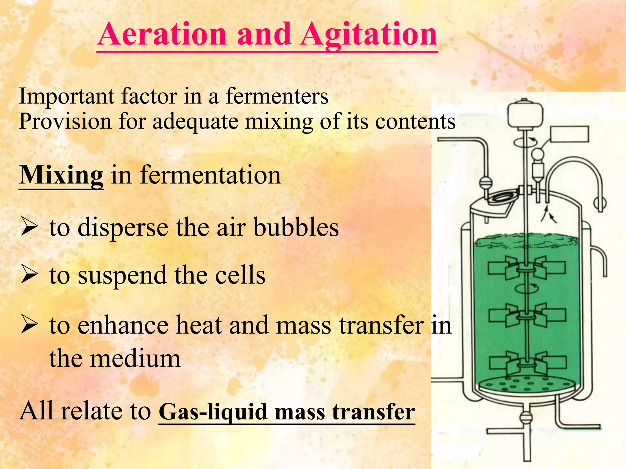Aeration & agitation in fermentation | PPTX