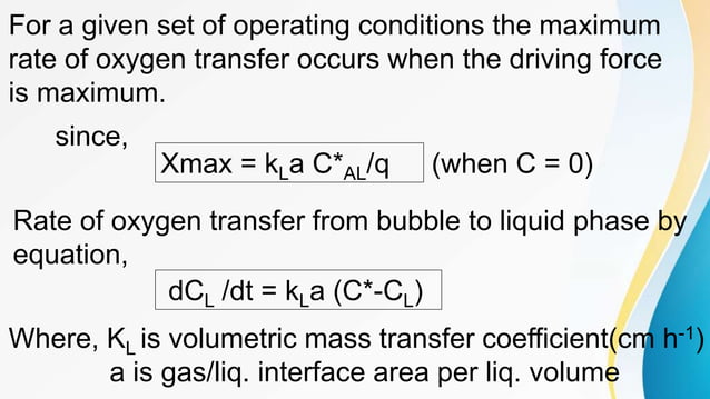 Aeration and agitation | PPTX | Chemistry | Science
