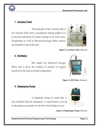 Aeration unit Lab Report(Separation Lab) | PDF