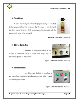 Aeration unit Lab Report(Separation Lab) | PDF