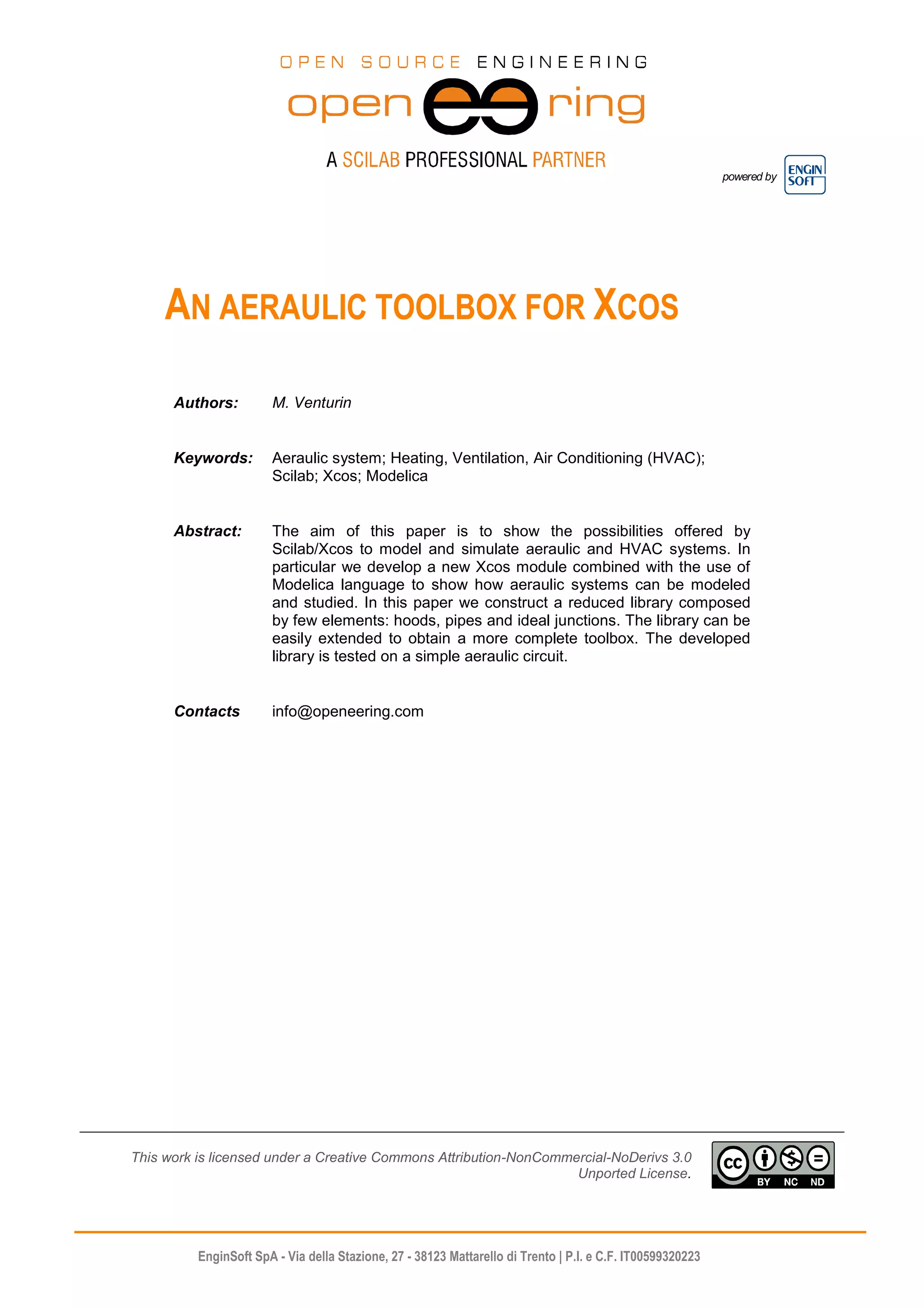 Aeraulic toolbox for Xcos | PDF | Physics | Science