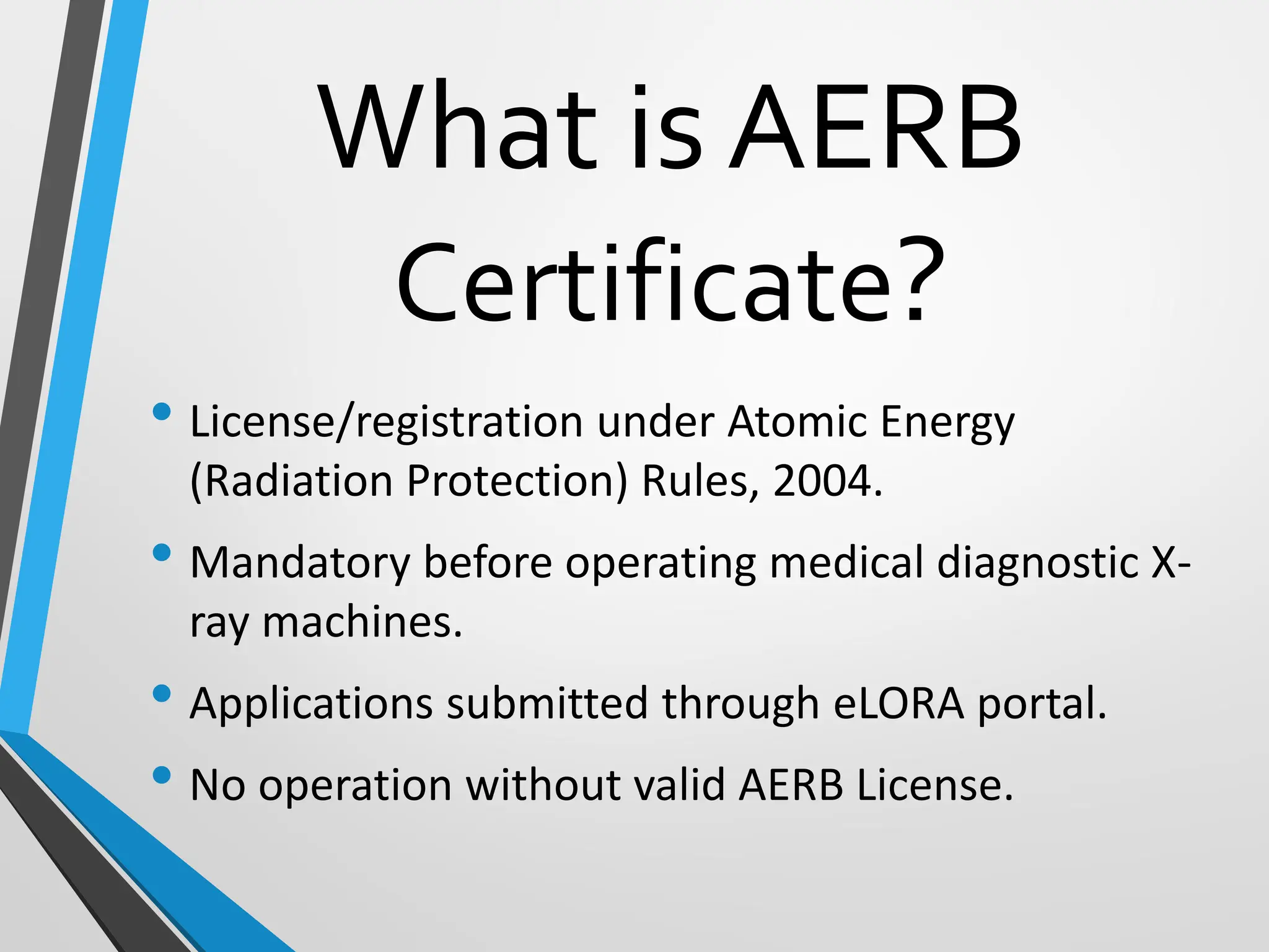 AERB Certificate – Essential License for X-Ray Facilities in India | PDF