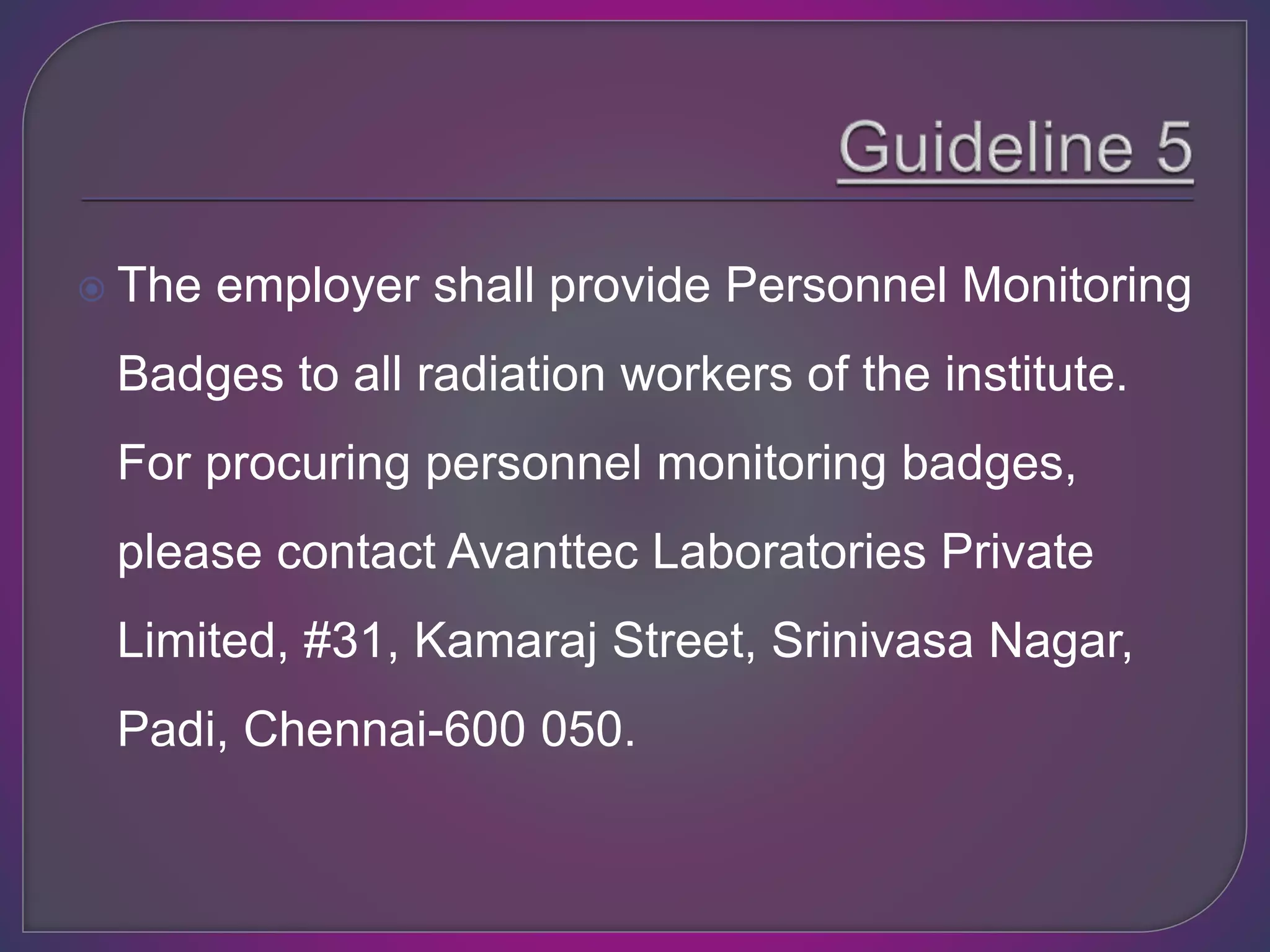 Aerb guidelines for Room installation | PPTX