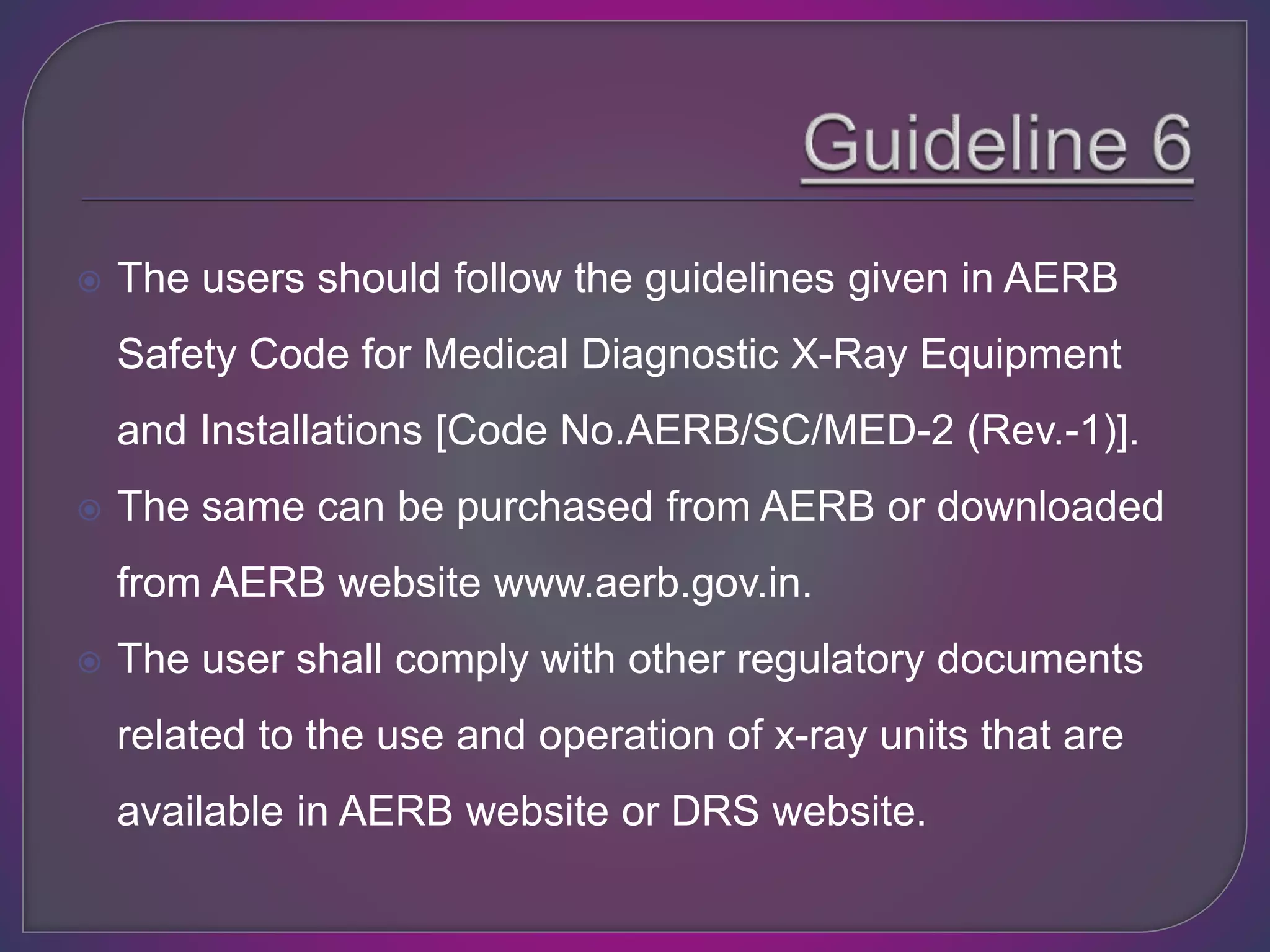 Aerb guidelines for Room installation | PPTX