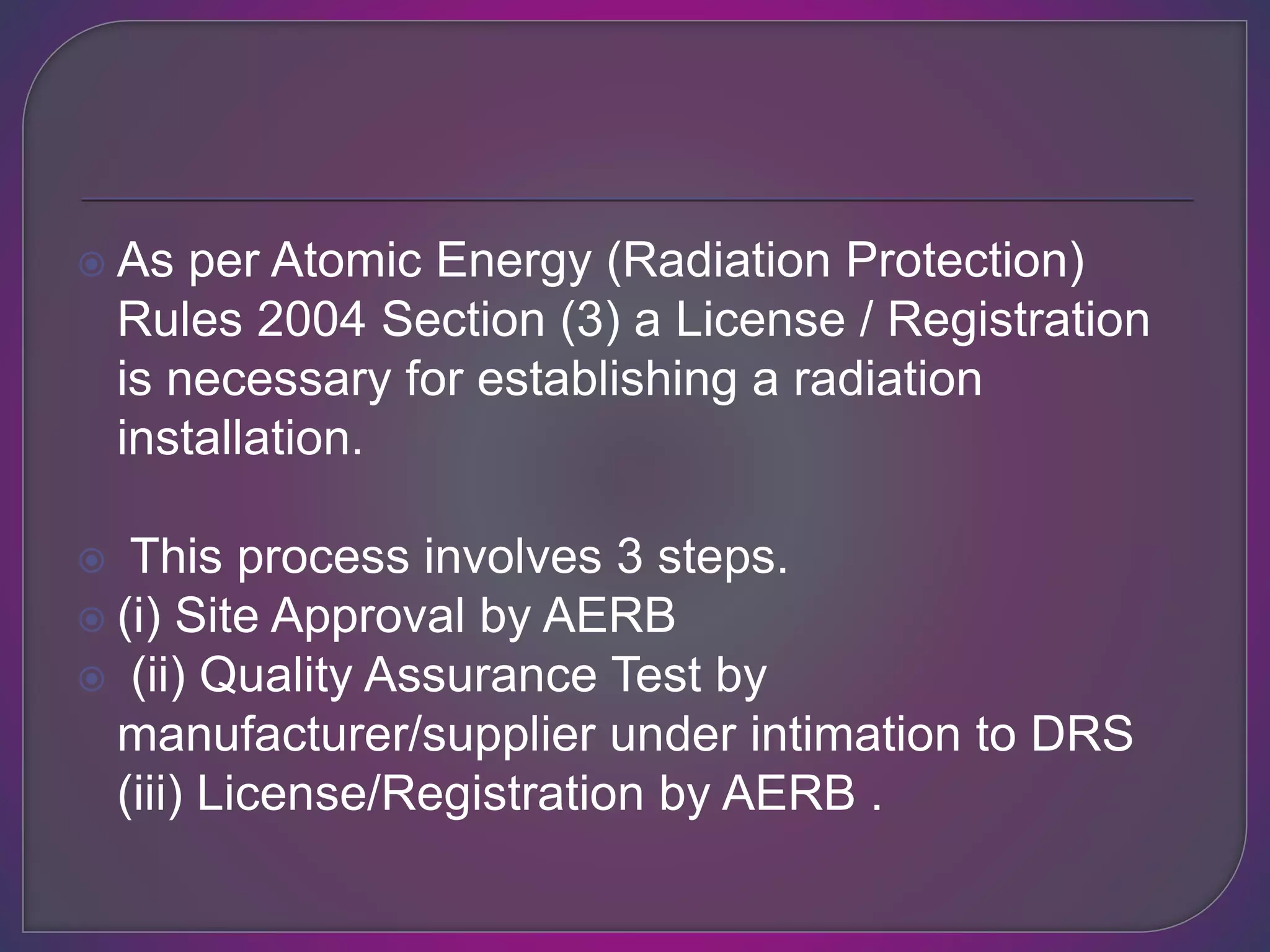 Aerb guidelines for Room installation | PPTX