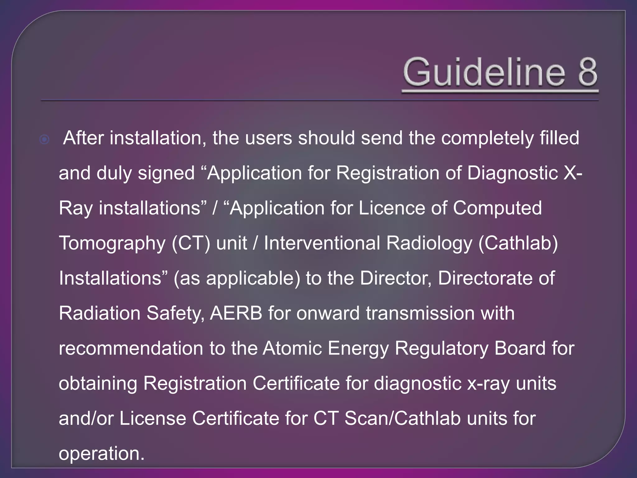 Aerb guidelines for Room installation | PPTX