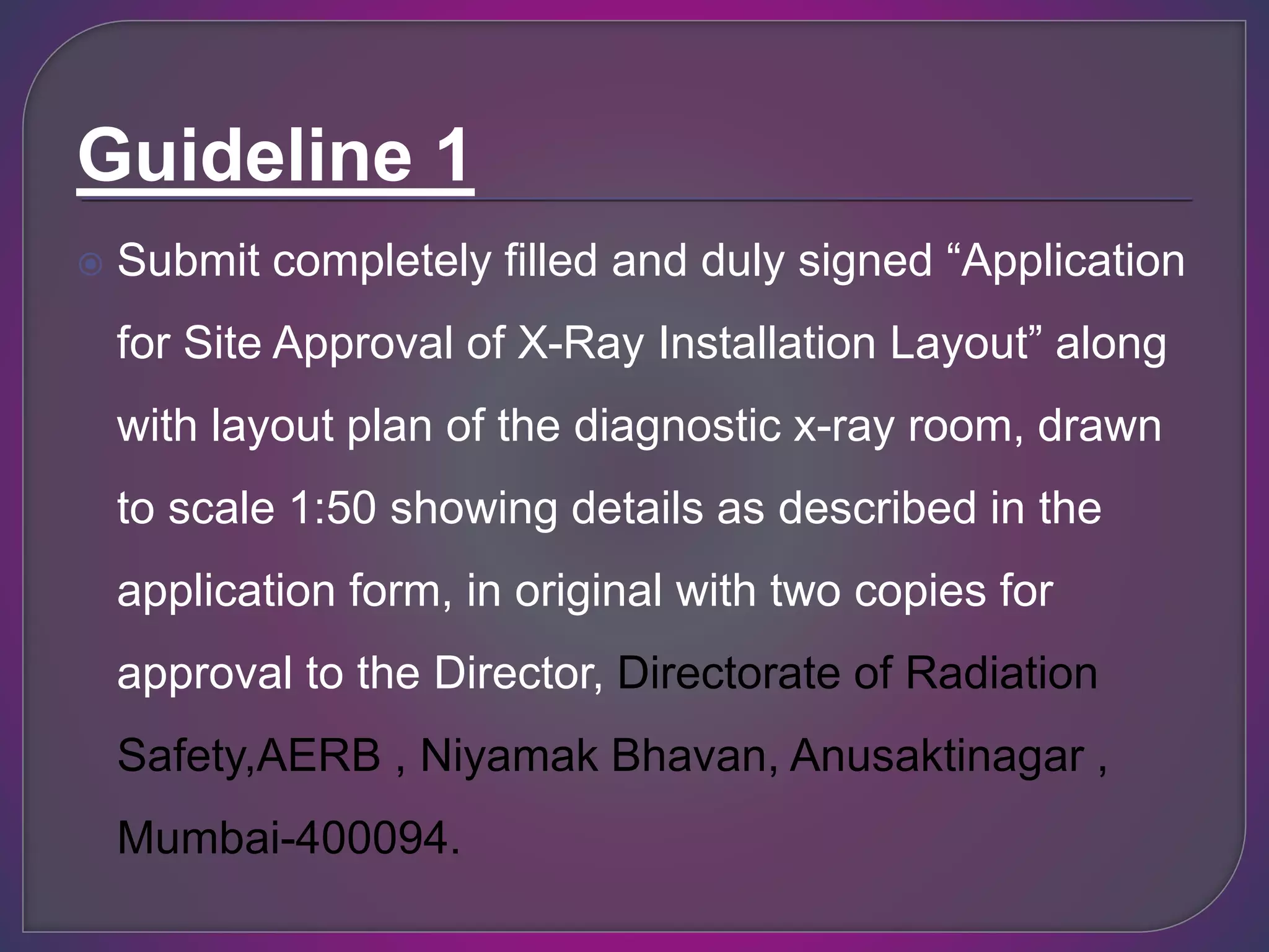 Aerb guidelines for Room installation | PPTX