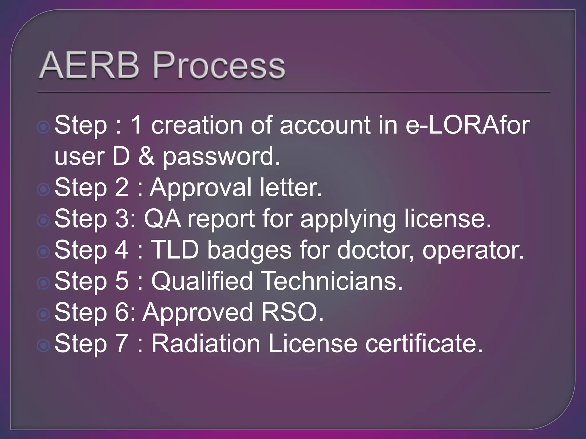 Aerb guidelines for Room installation | PPTX