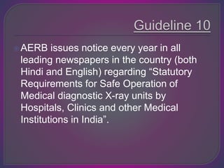 Aerb guidelines for Room installation | PPTX