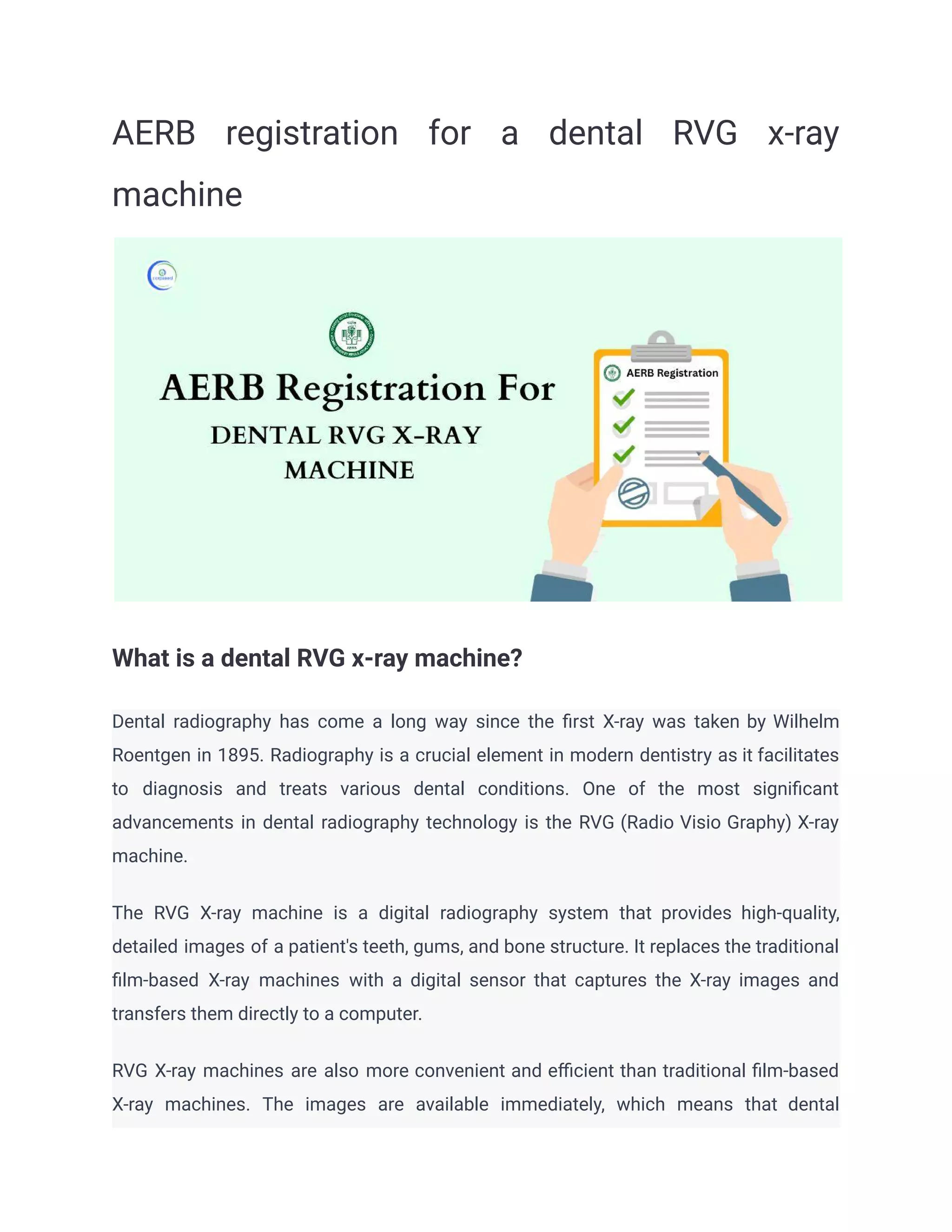 AERB registration for a dental RVG x-ray machine.pdf