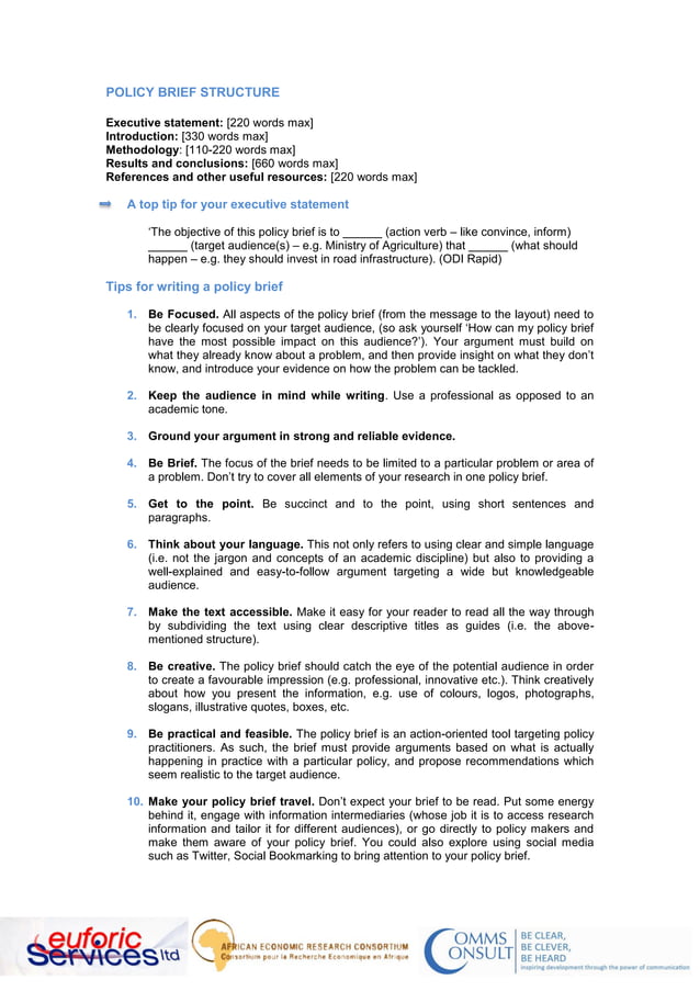 Writing Policy Briefs Pdf