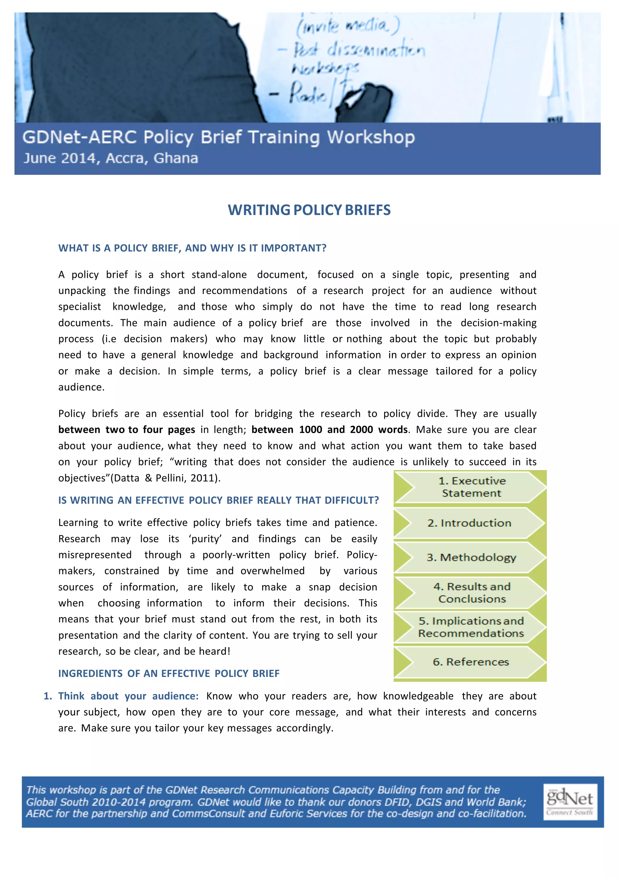 Writing policy briefs | PDF