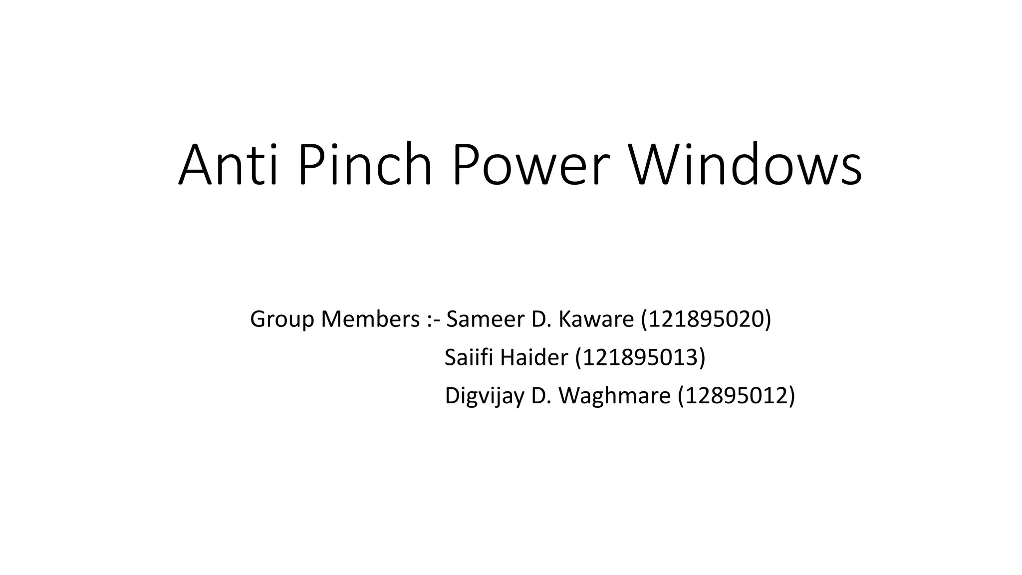 Anti pinch power window | PPTX