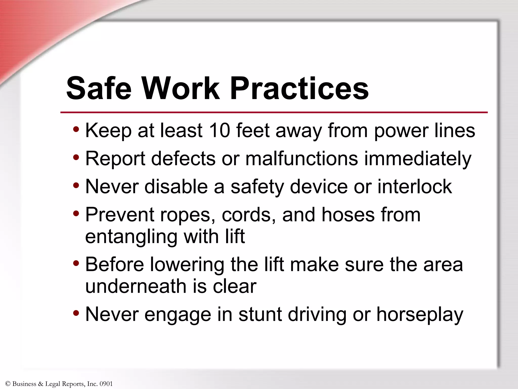Aerial lift-safety-power point | PPT