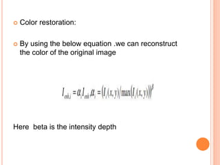image enhancement technique for aerial imagery | PPTX