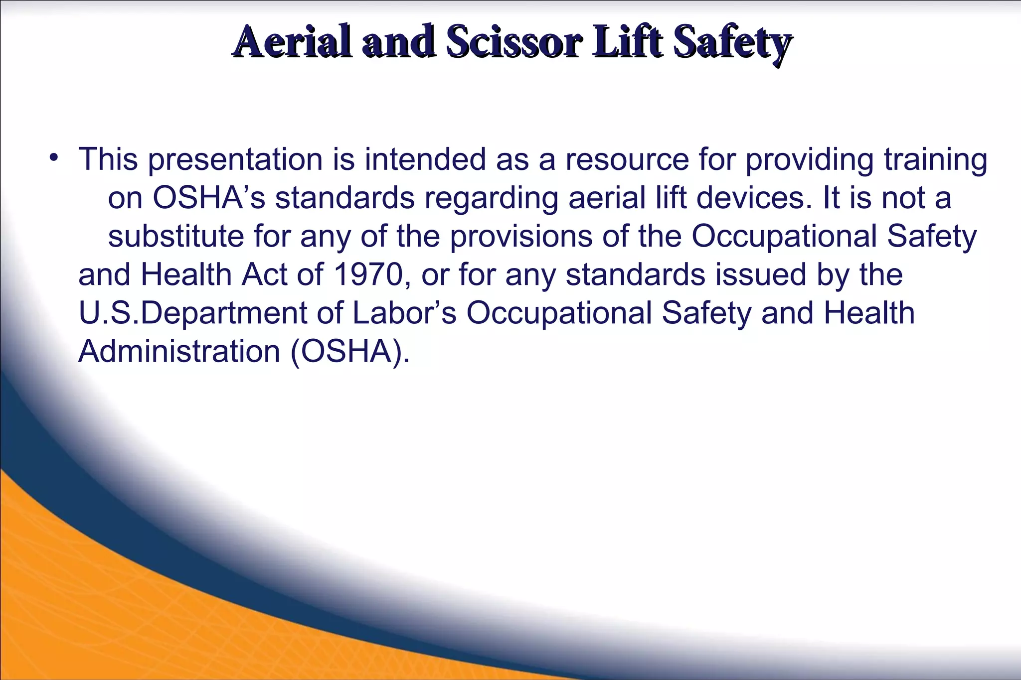 Aerial and scissor lift safety | PPT