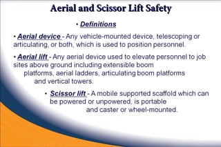 Aerial and scissor lift safety | PPT