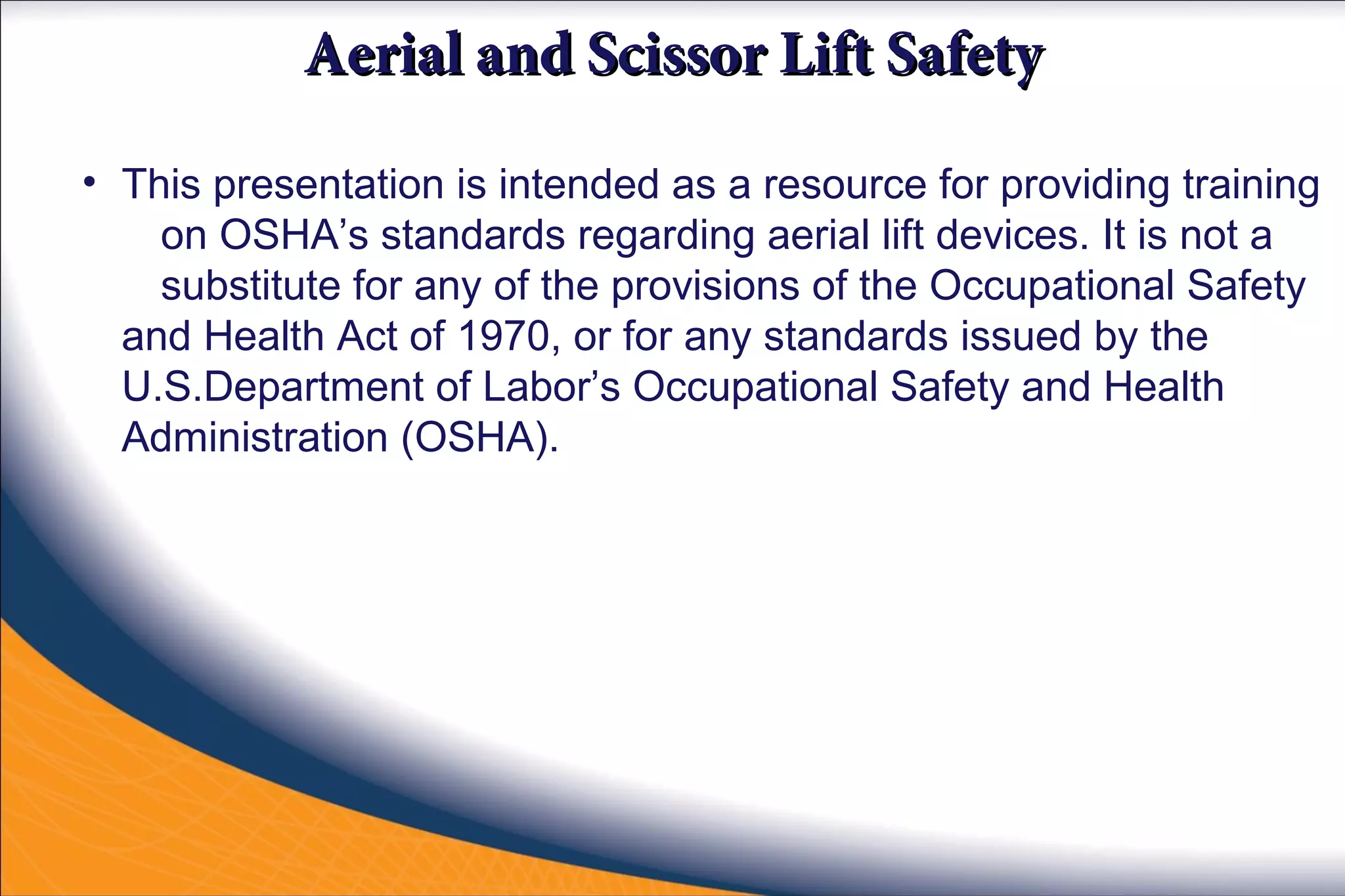 Aerial and scissor lift safety 2 | PPT