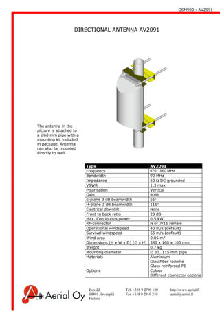 GSM900 basestation antennas - GSM900 tukiasema-antennit | PDF