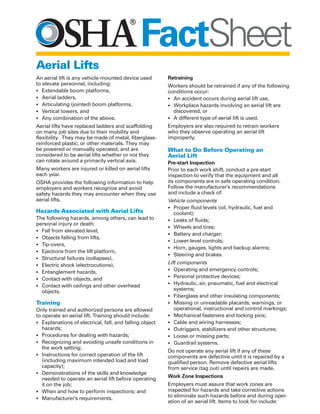 Aerial Lifts Factsheet | PDF