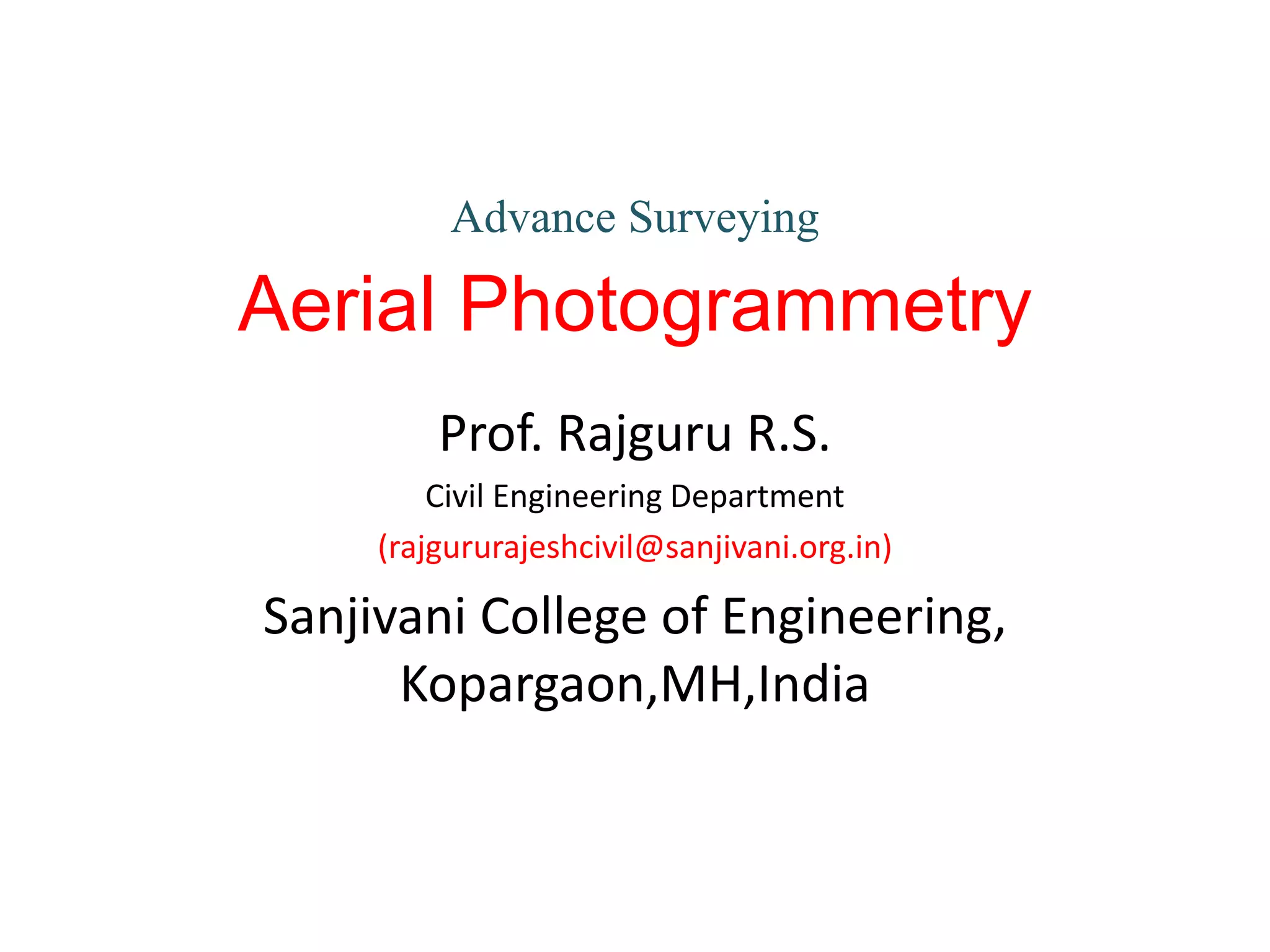 Aerial photogrammetry 02 | PPTX