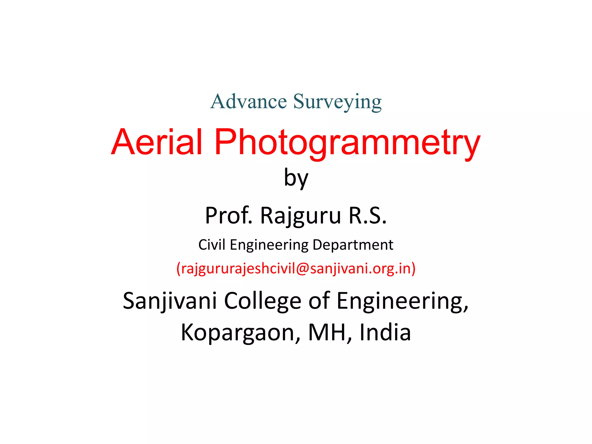 Aerial photogrammetry 04 | PPTX