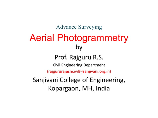 Aerial photogrammetry 04 | PPTX | Science