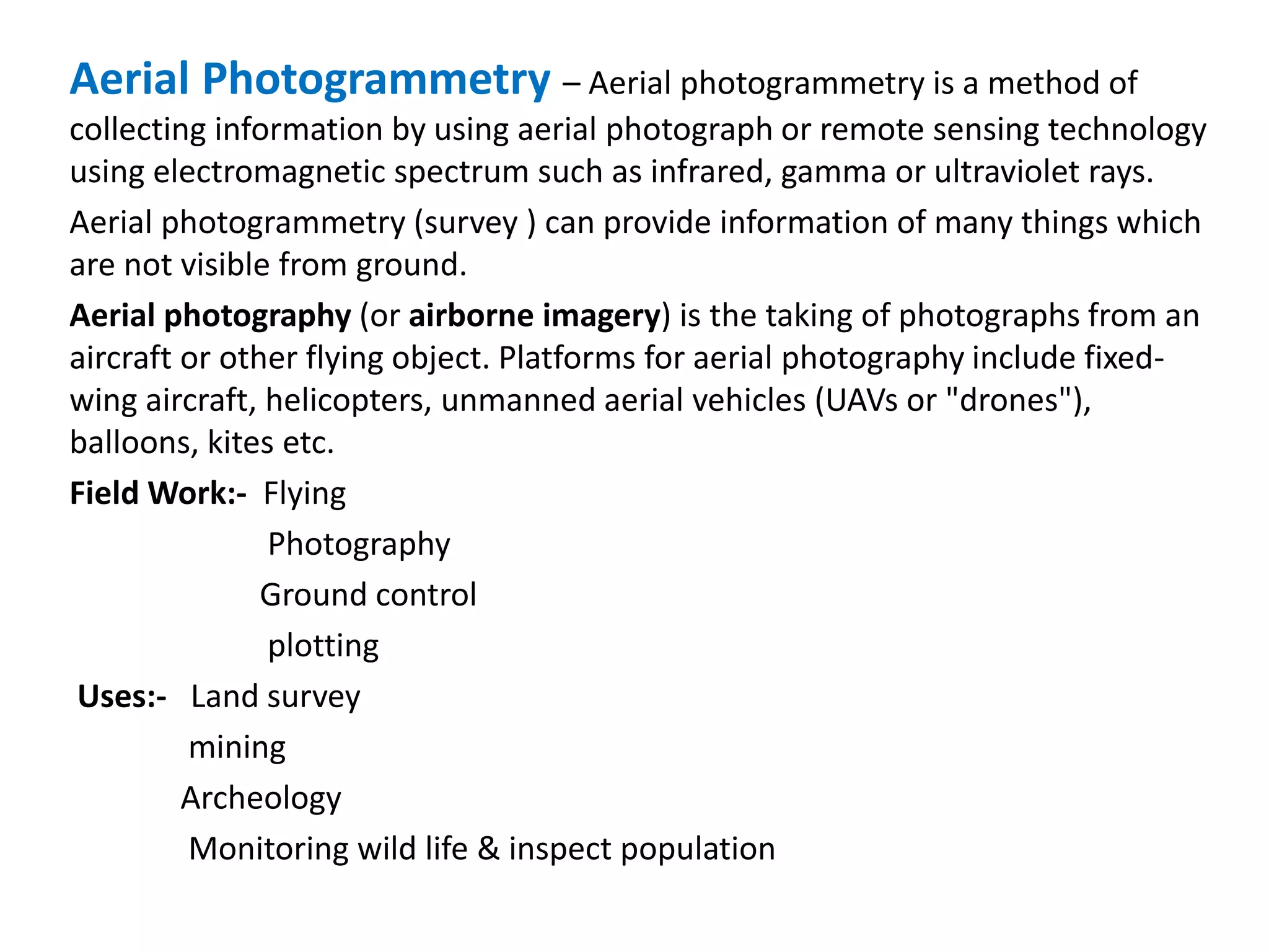 Aerial photogrammetry ppt 1 | PPTX