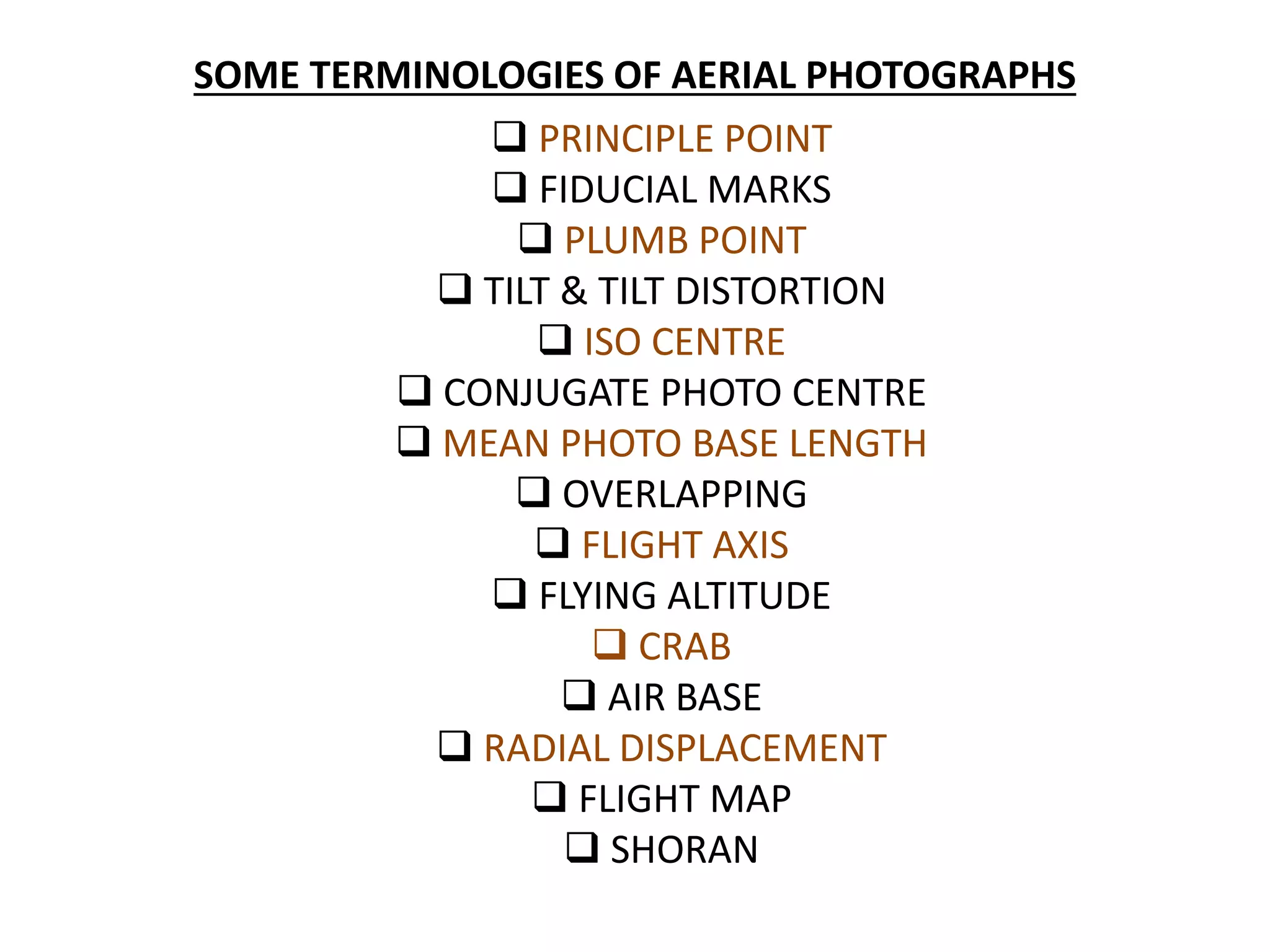 Aerial photography- Concept and Terminologies | PPTX