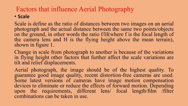 Aerial Photographs: Factor Influence, Types and Characteristics. | PPTX