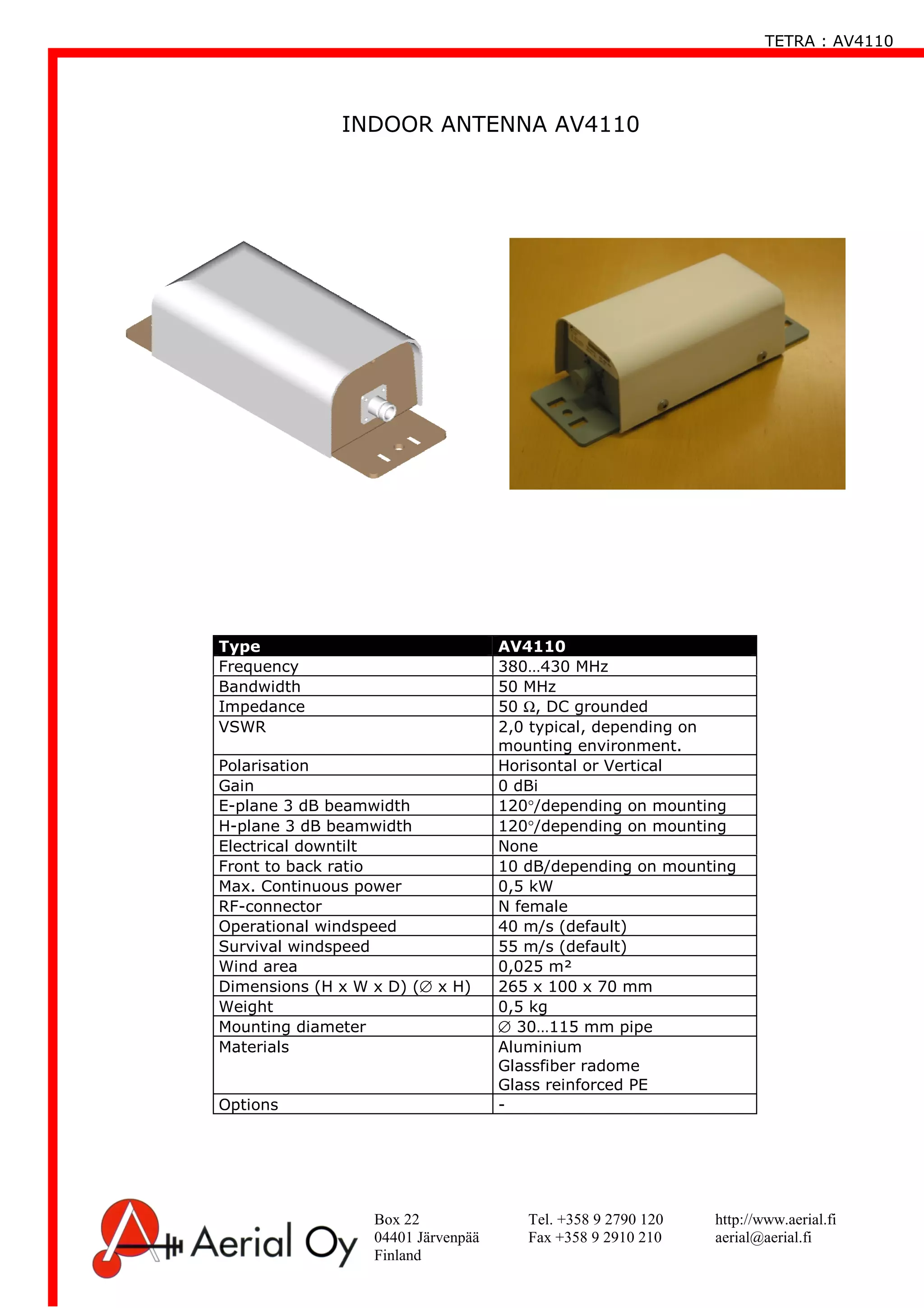 TETRA antennas - TETRA tukiasema-antennit | PDF