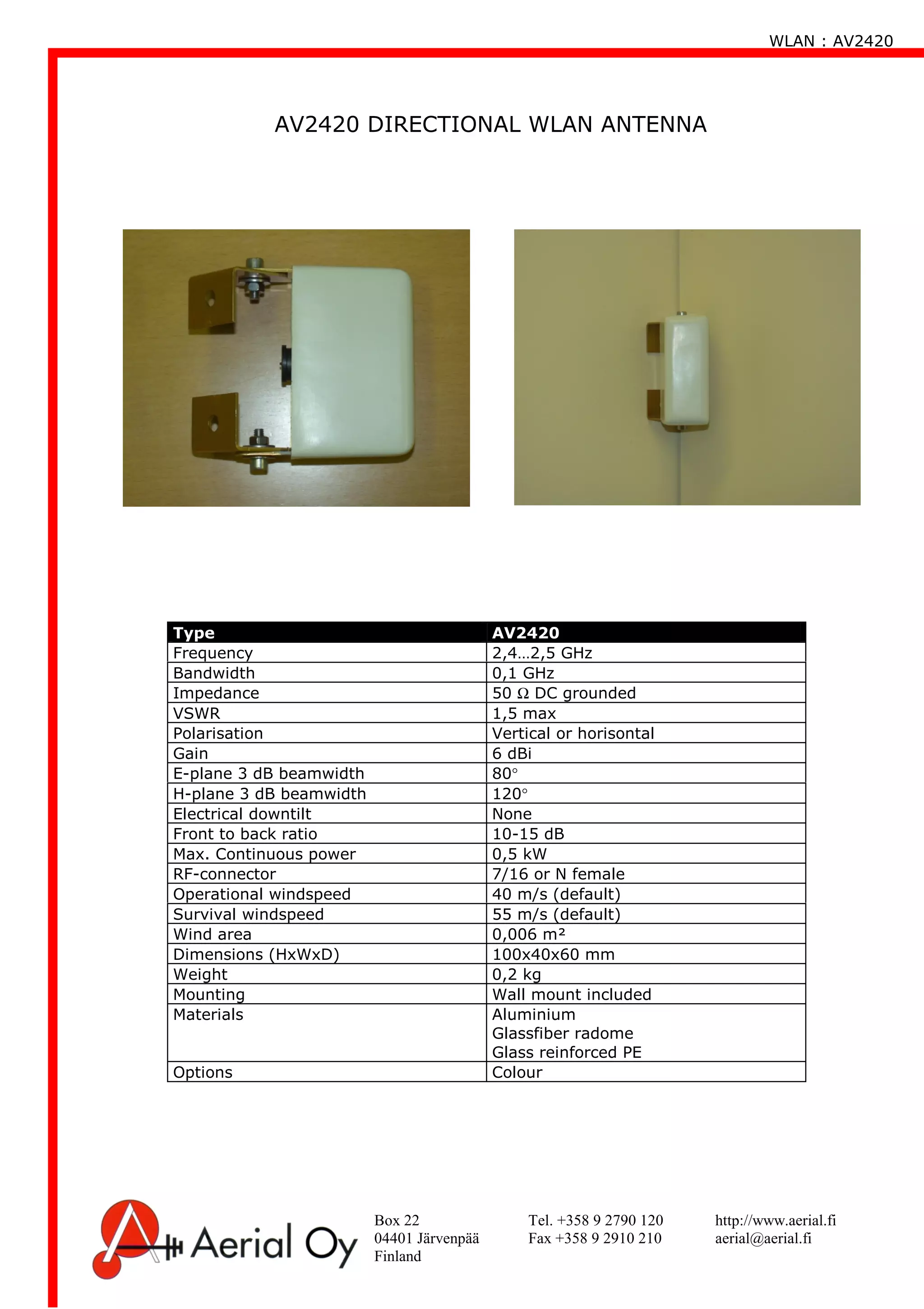 Wireless local area network antennas - WLAN -antennit | PDF