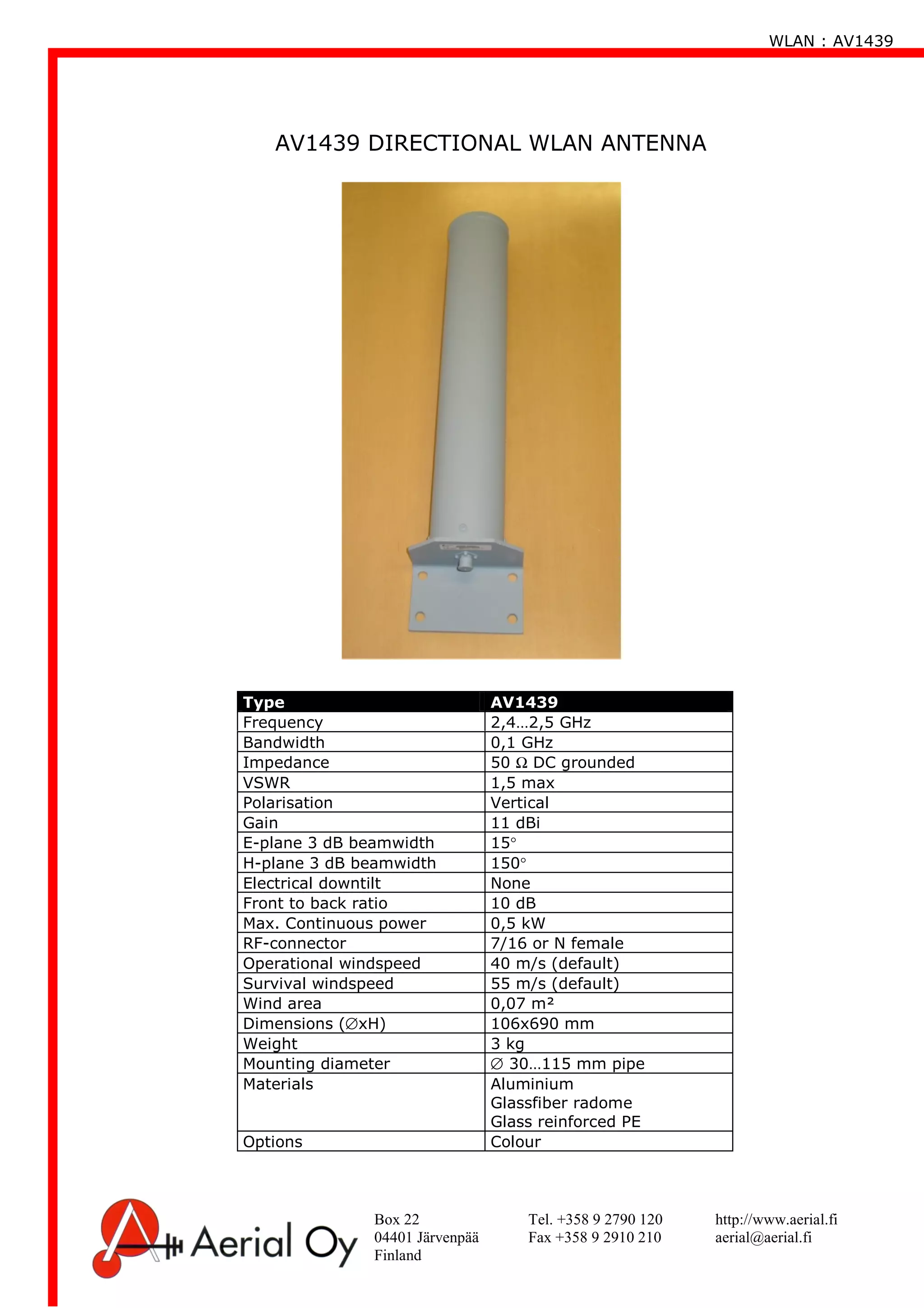 Wireless local area network antennas - WLAN -antennit | PDF