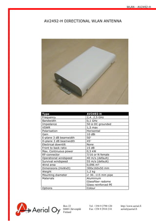 Wireless local area network antennas - WLAN -antennit | PDF