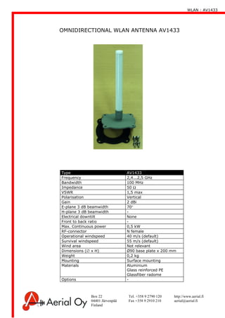 Wireless local area network antennas - WLAN -antennit | PDF