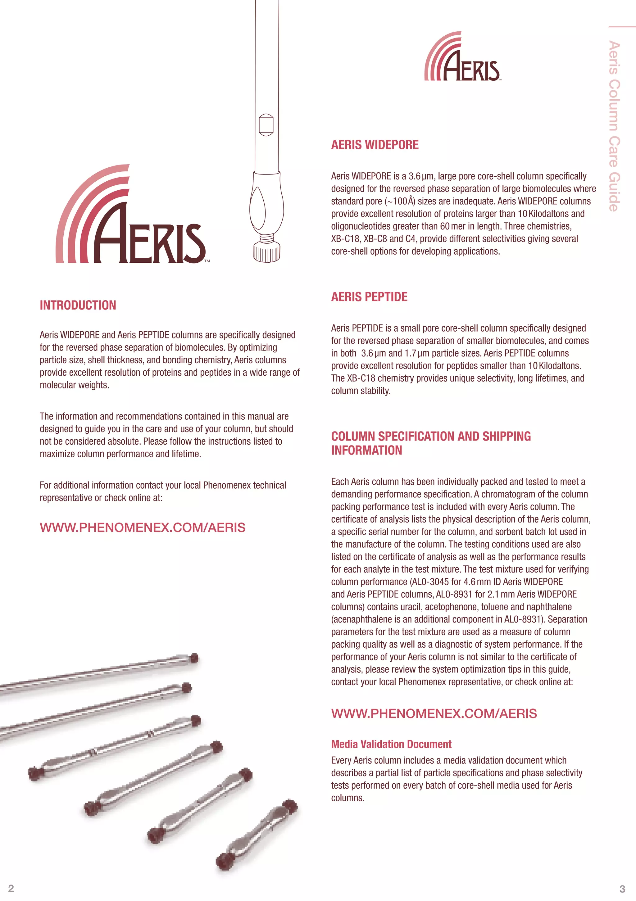 Column care for your Aeris Widepore HPLC | PDF