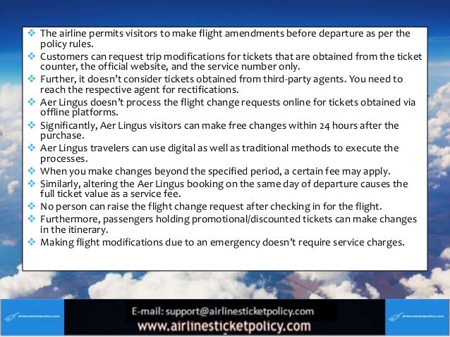 Aer lingus flight change policy | PPTX