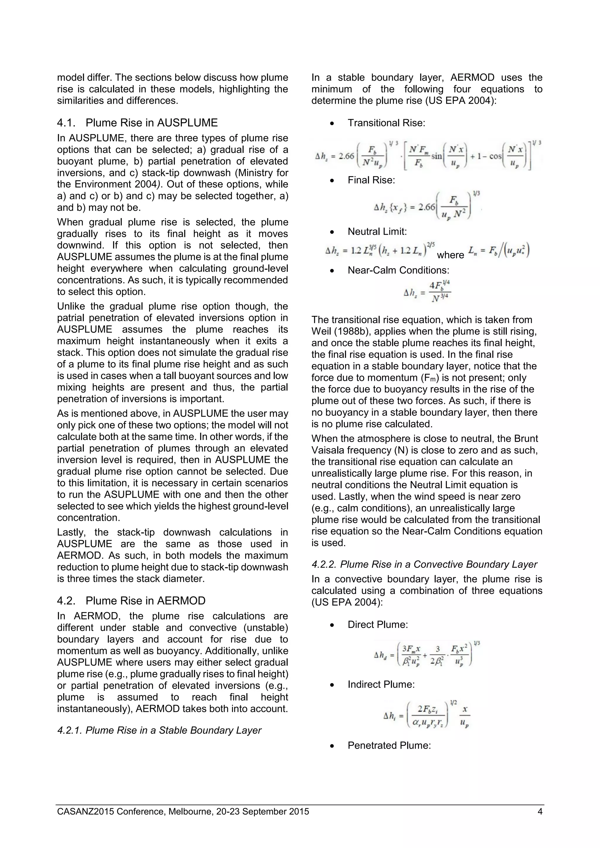 AERMOD and AUSPLUME: Understanding the Similarities and Differences | PDF