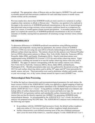 AERMOD Sensitivity to AERSURFACE Moisture Conditions and Temporal ...