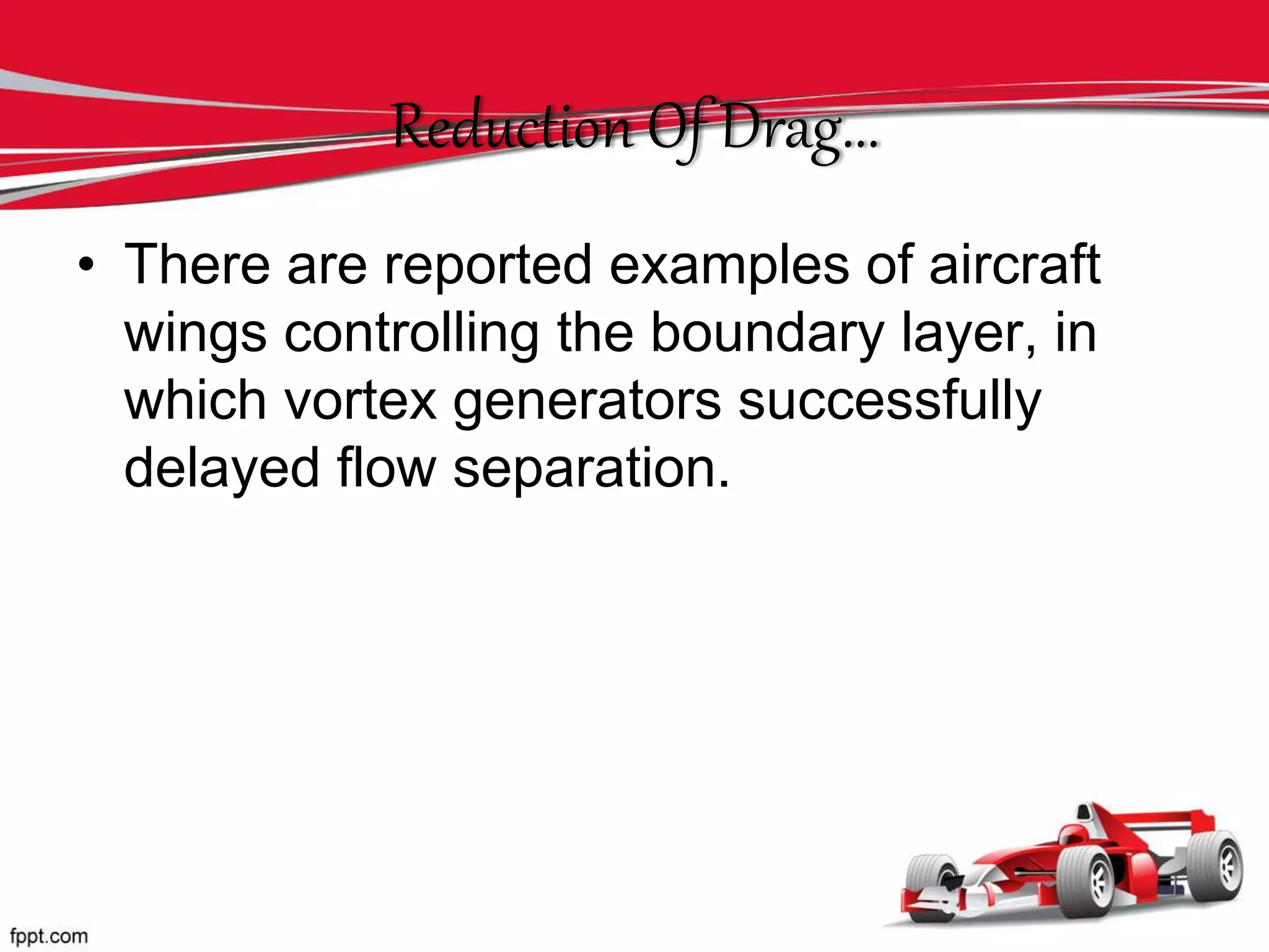 Aerodynamic drag reduction by Vortex Generators | PPTX