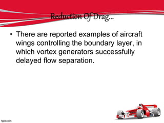 Aerodynamic drag reduction by Vortex Generators | PPTX