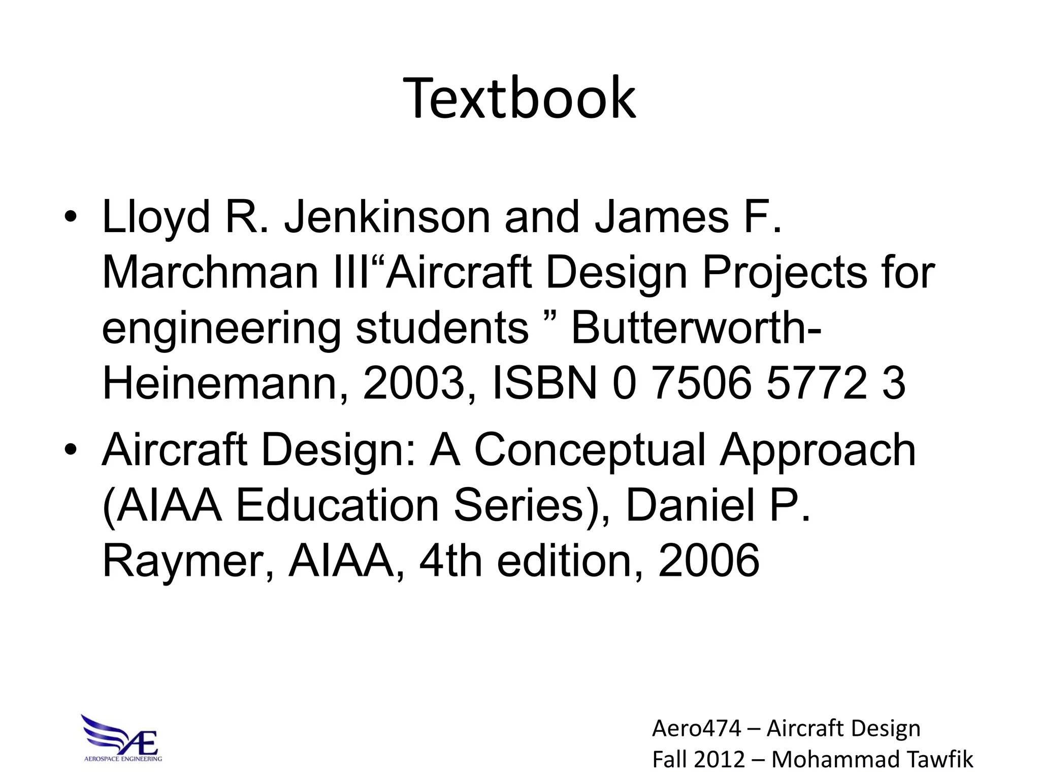 Aero474 Aircraft design | PDF