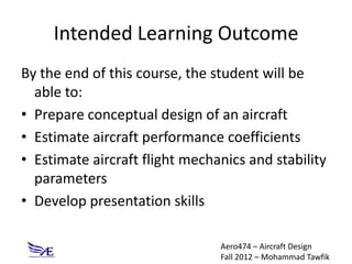 Aero474 Aircraft design | PPT