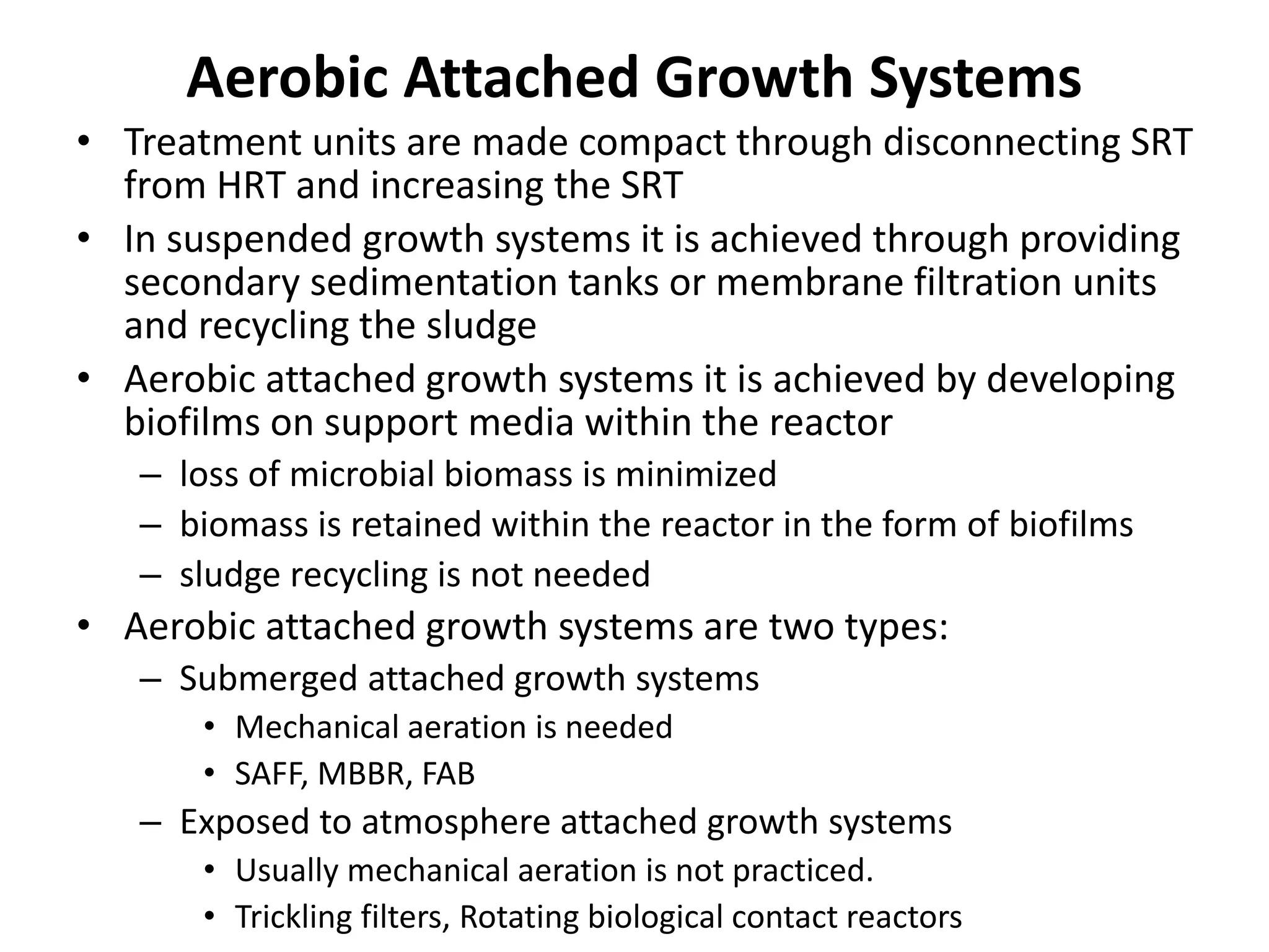 Aerobic attached growth systems | PPTX