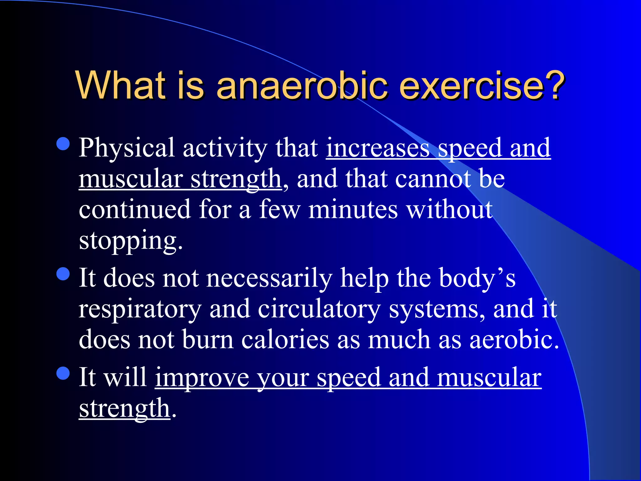 Aerobic exercise and Anaerobic exercise | PPT